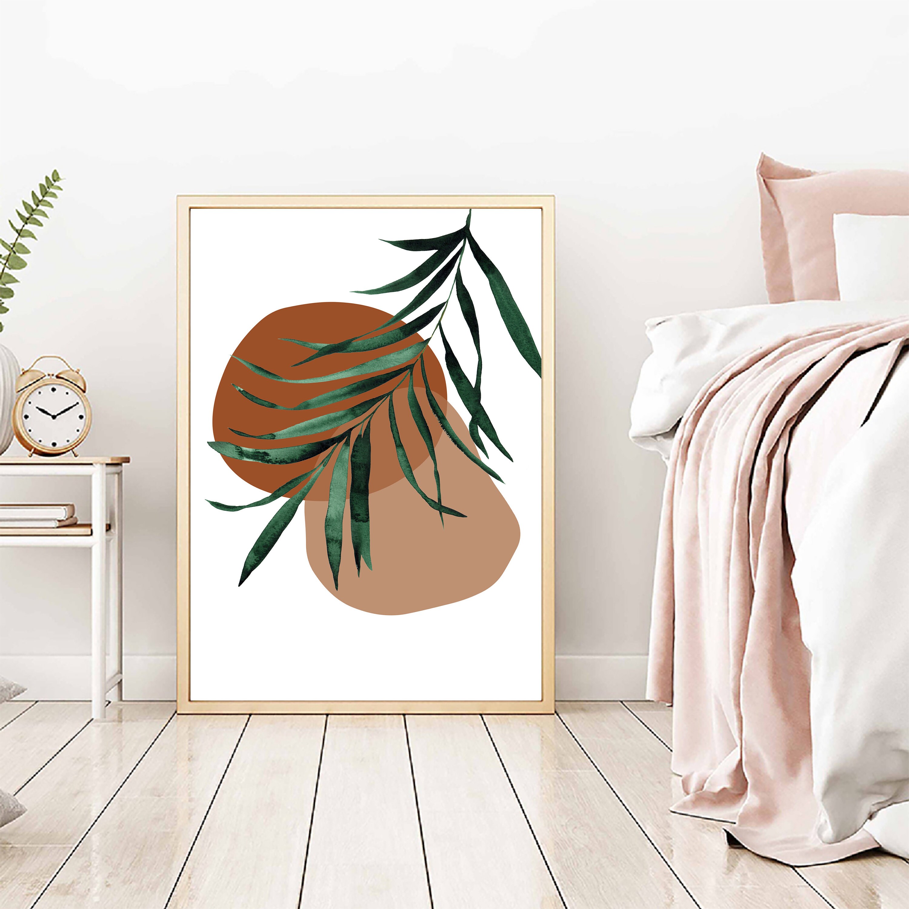 Boho Greenery Wall Art Set Printable Download Mid Century - Etsy
