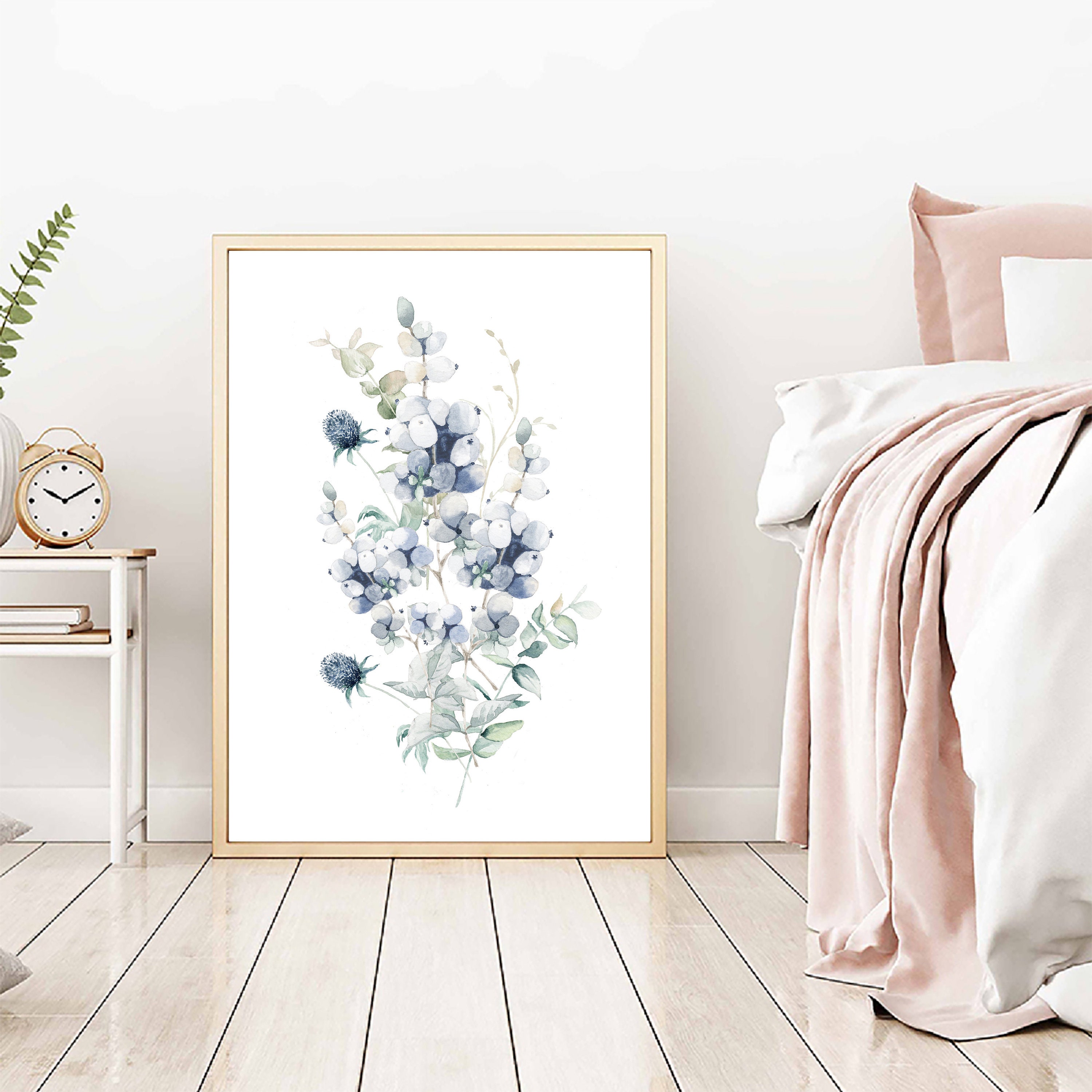 Watercolor Blue Flowers Art Set Printable Blue Flowers - Etsy