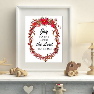 Joy to the World the Lord Has Come Printable Christmas Wreath - Etsy