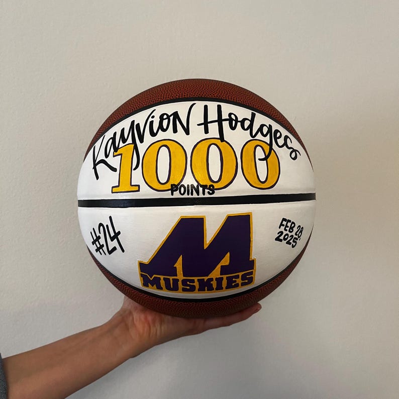 1000 Point Basketball (2 Panel Autograph Ball) - Etsy