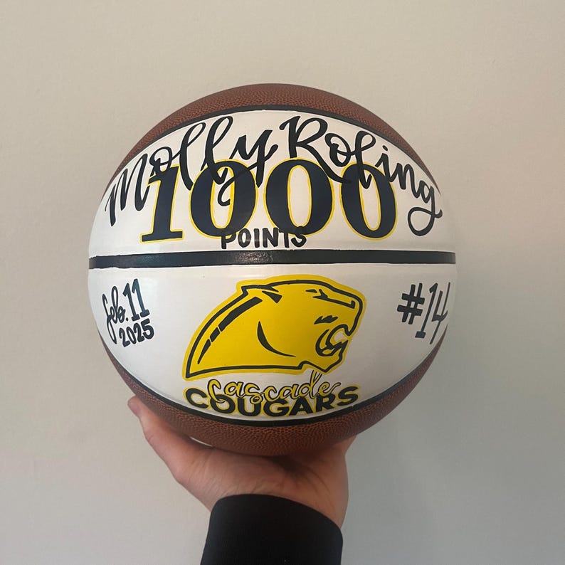 1000 Point Basketball (2 Panel Autograph Ball) - Etsy