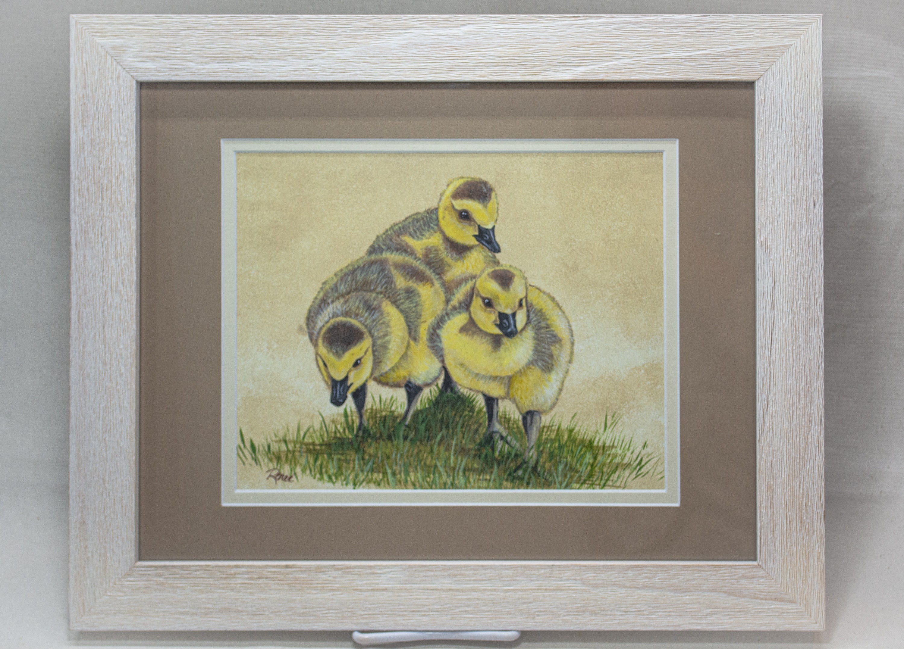 Canada Goslings Signed Acrylic Painting, Original Fine Art Wildlife ...
