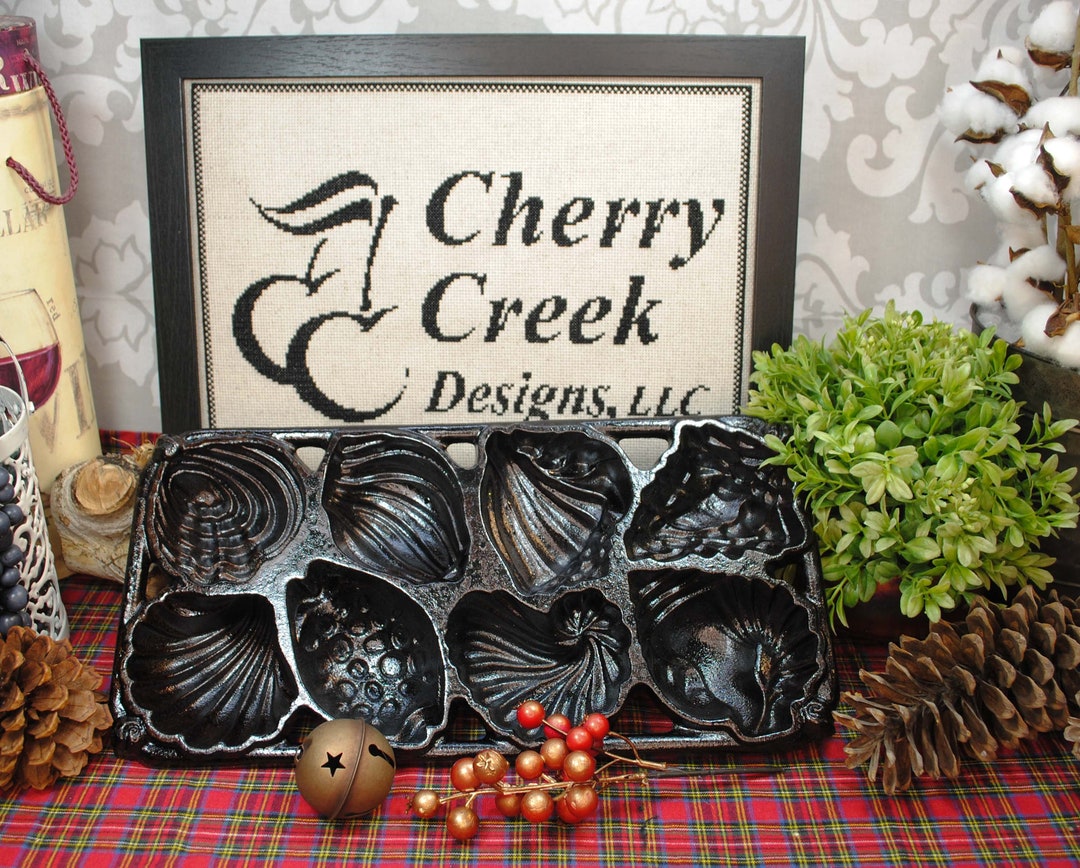 NICE Vintage Restored John Wright Seashells Muffin Gem Pan, Collectible ...