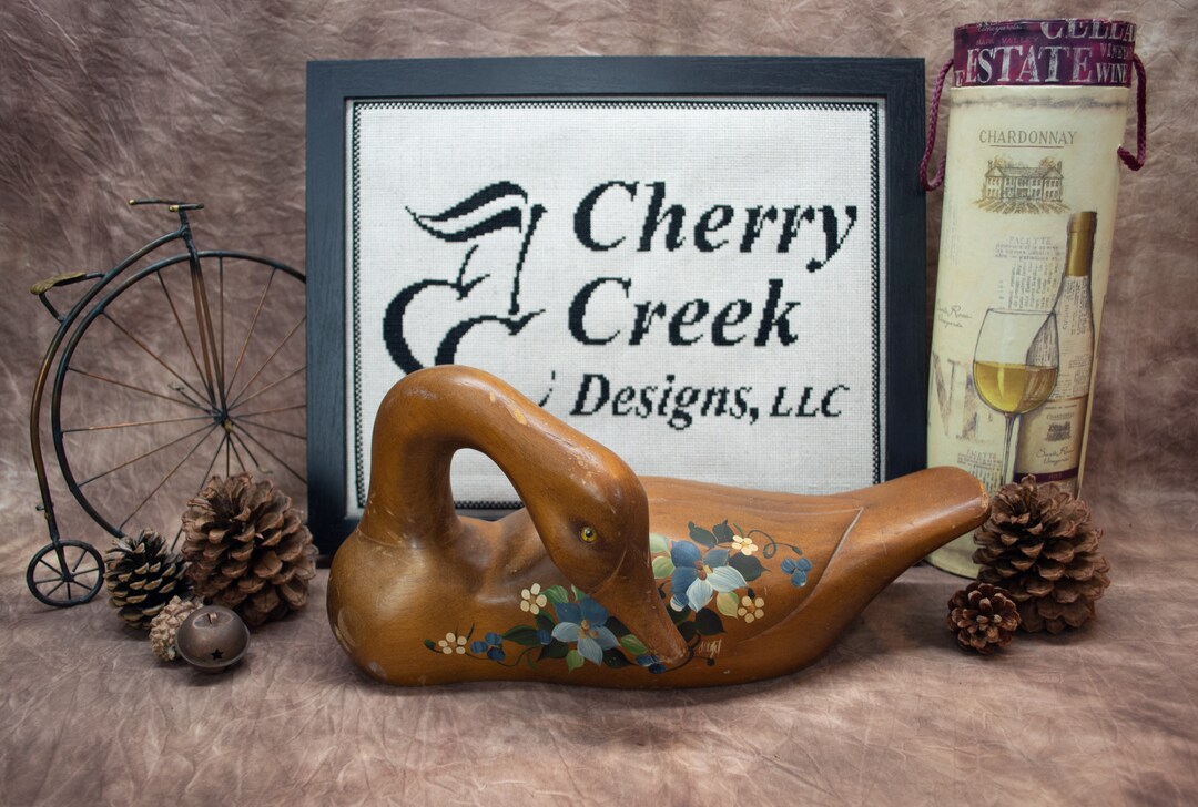 Hand Painted Goose, Folk Art, Wooden Goose Decoy, Artist Signed Decoy ...