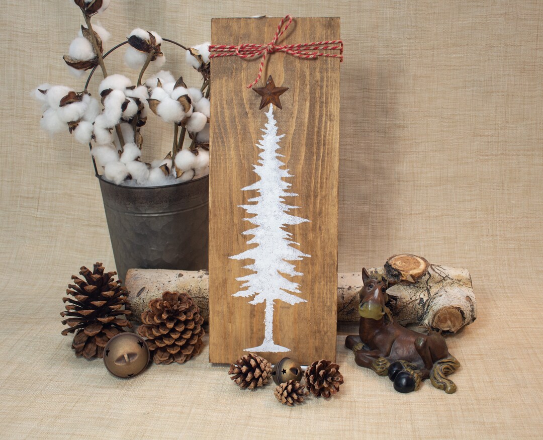 Holiday Tree, Christmas Tree, Hand Painted Wooden Sign, Country or ...