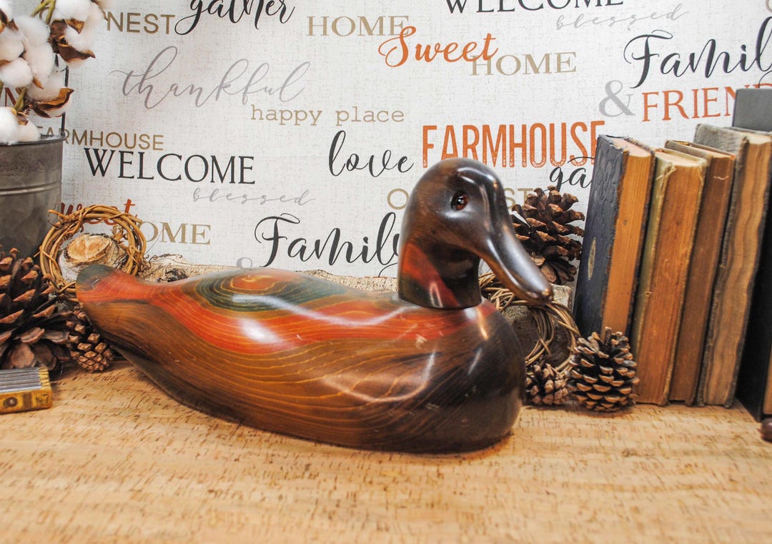 BEAUTIFUL Vintage John E Bundy Handcrafted Duck Decoy, Artist Signed ...