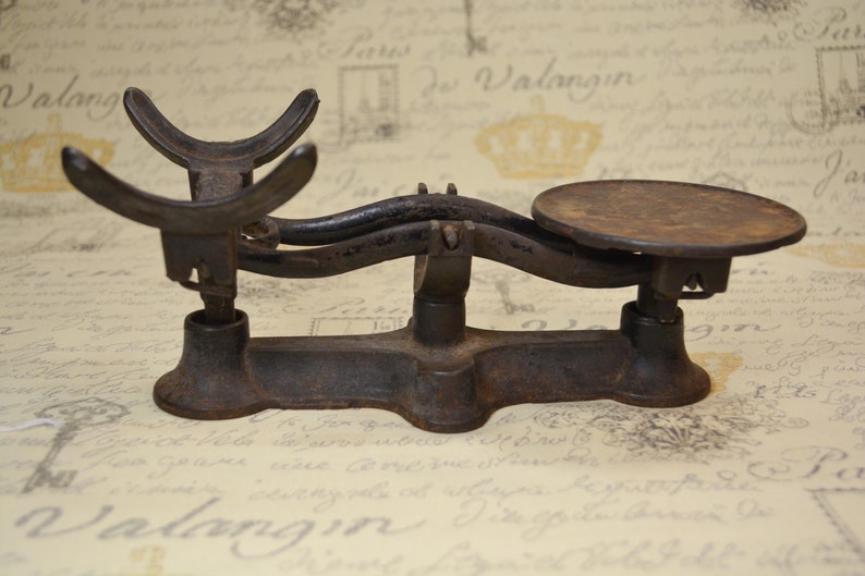 Antique Cast Iron Balance Scale With Weights Vintage Rustic - Etsy