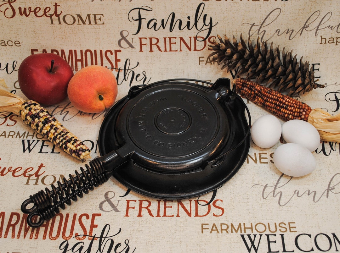 VERY RARE Wagner Ware No. 7 Low Base Waffle Iron, Circa 1910, Antique ...