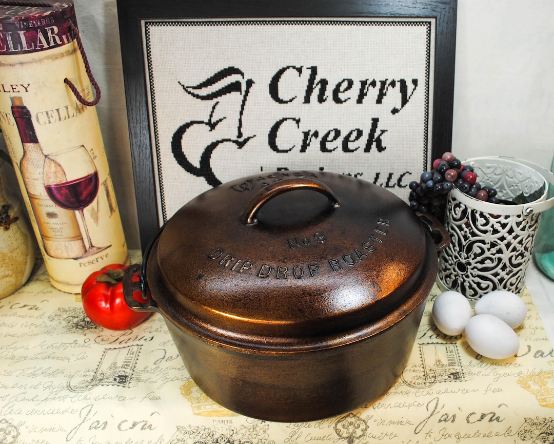 Antique Wagner Ware Drip Drop Dutch Oven Roaster, No. 9 Nickel Plated ...