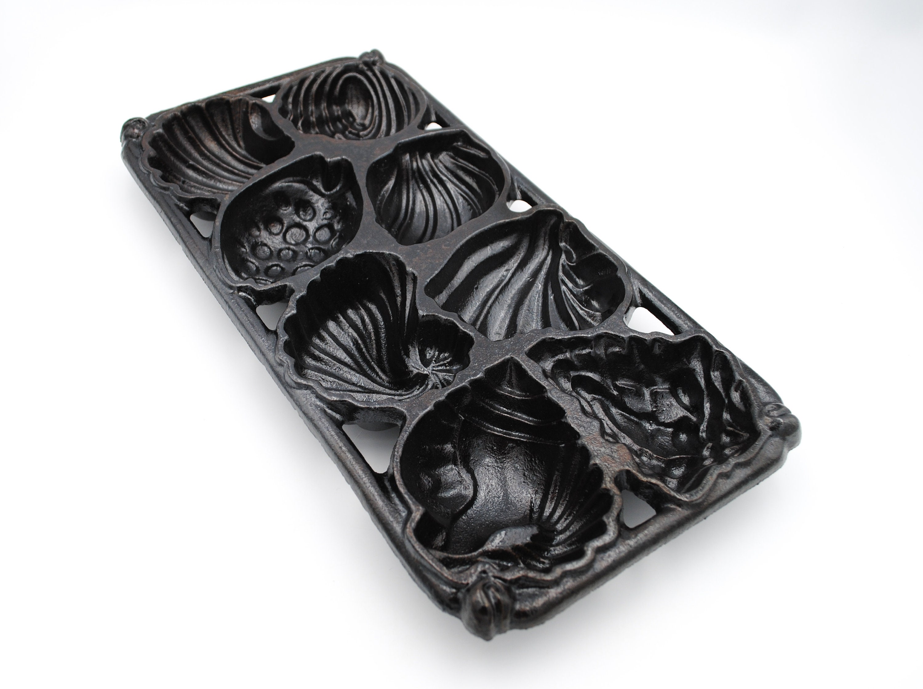 NICE Vintage Restored John Wright Seashells Muffin Gem Pan, Collectible ...