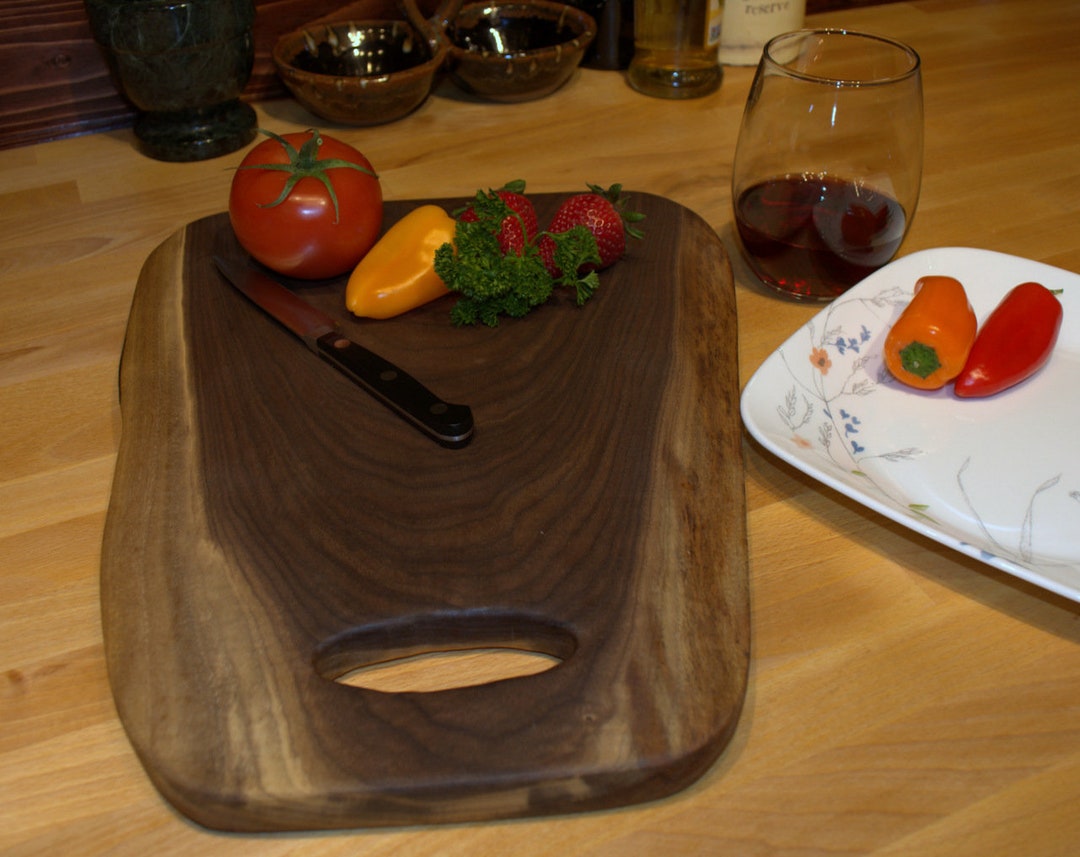 Serving Board, Cutting Board, Wooden Board, Kitchen Board, Live Edge ...