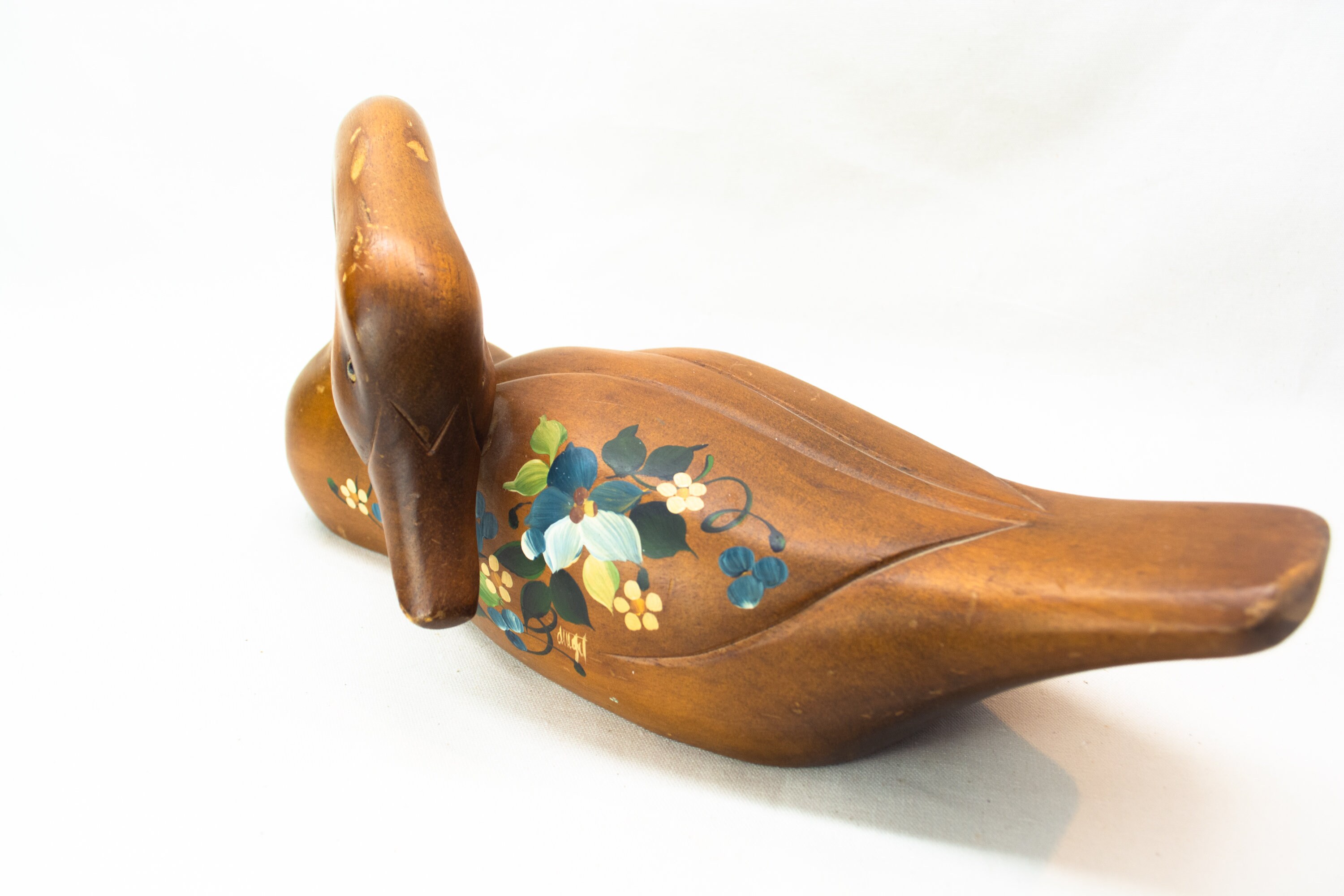 Hand Painted Goose Folk Art Wooden Goose Decoy Artist | Etsy