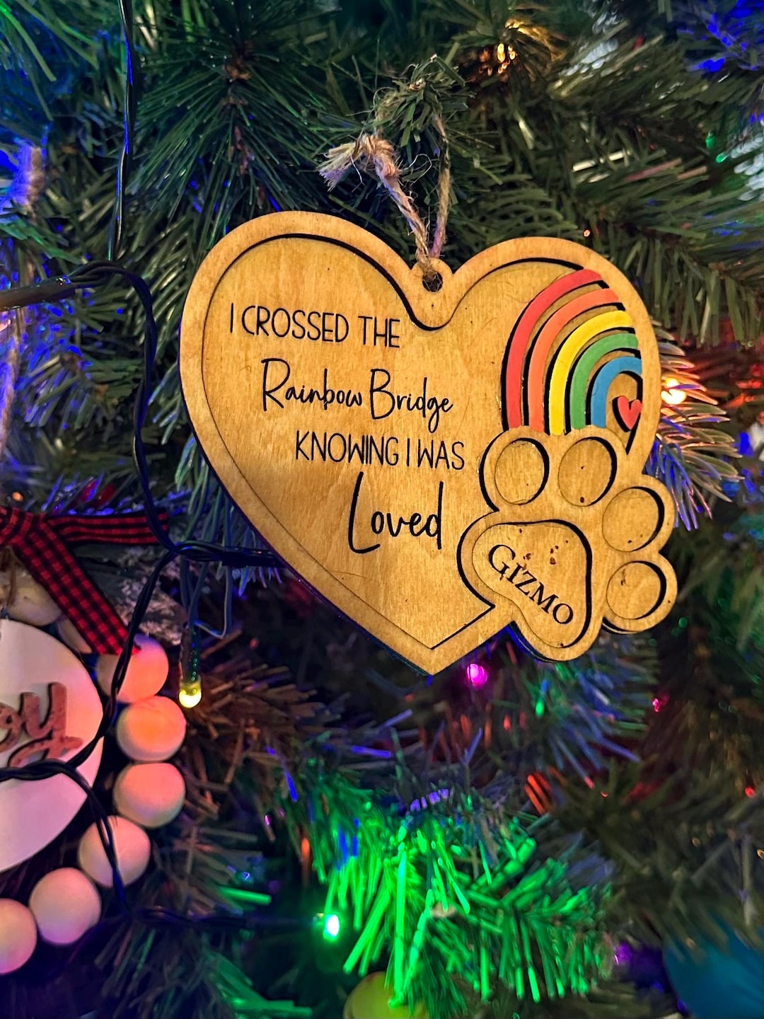 Rainbow Bridge Christmas Tree Ornament Personalized Cat or Dog Ornament ...