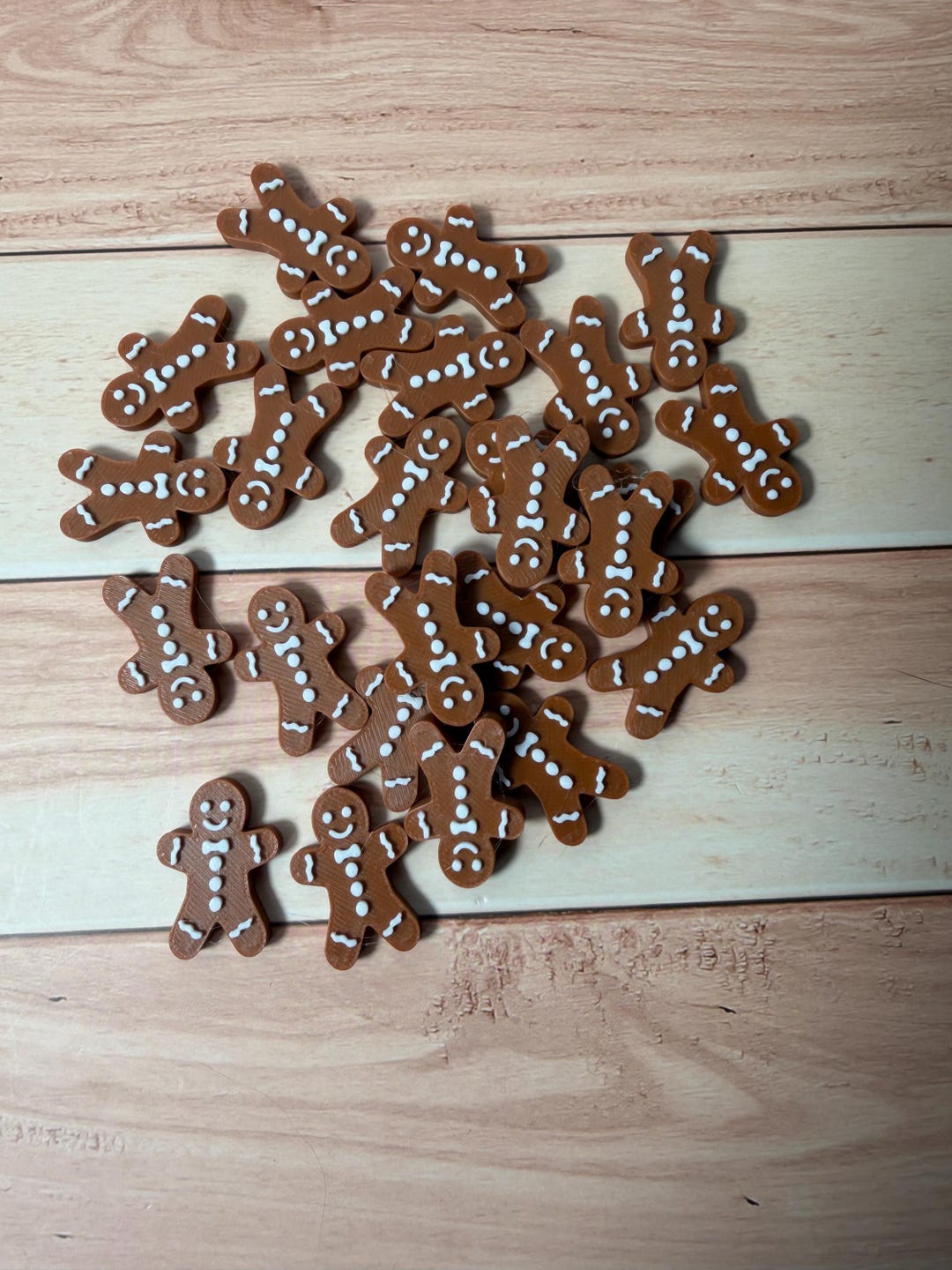 10 Pc Fake Gingerbread Men – 3D Printed Faux Gingerbread Cookies – Mini ...