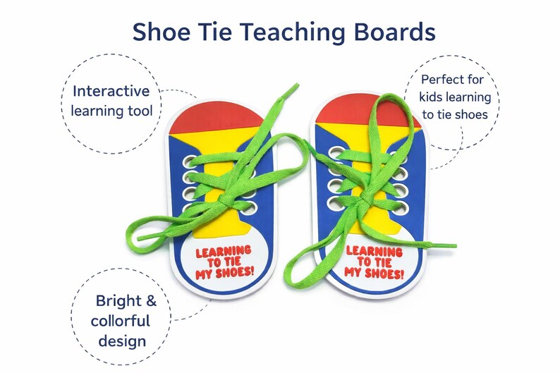 Shoe Tie Teaching Board for Kids | Learn to Tie Shoes Practice Board ...