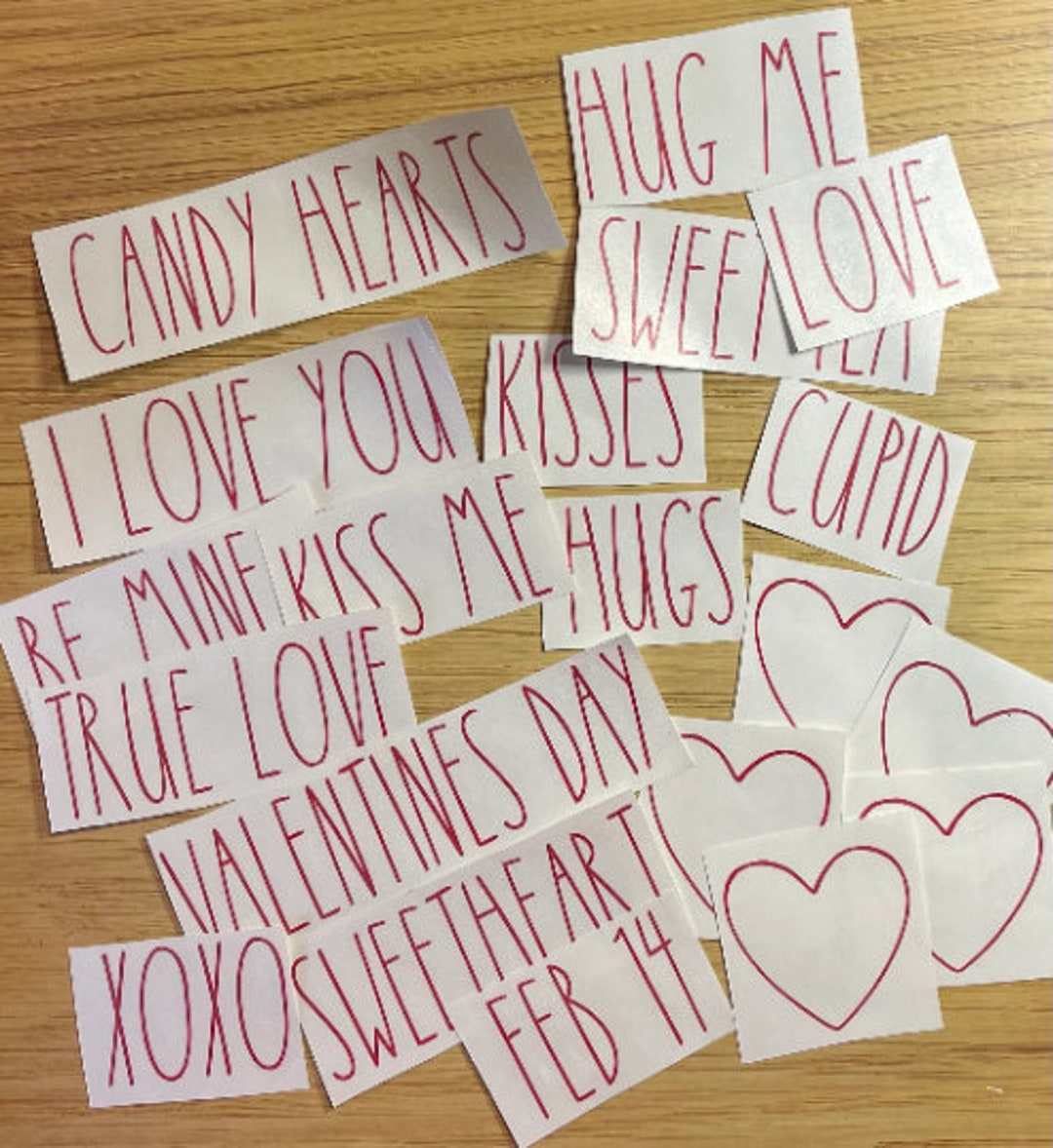 Rae Dunn Inspired Decals Valentines Day, Long Letter Font, Skinny Font ...