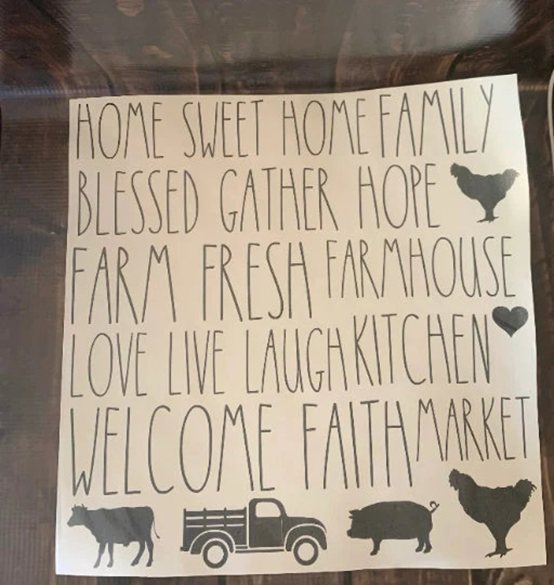 Rae Dunn Farmhouse Inspired Decals, Long Letter Font, Skinny Font - Etsy