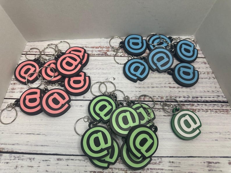 3D Printed NFC @ Keychain – Custom Color Business Contact Tag – Choose ...