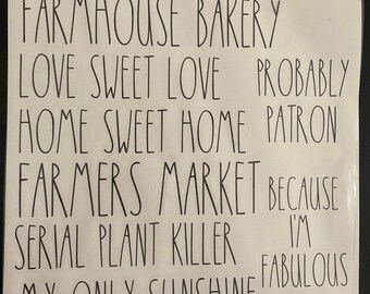 Rae Dunn Inspired Vinyl Decals / Rae Dunn Inspired Bathroom Decals ...