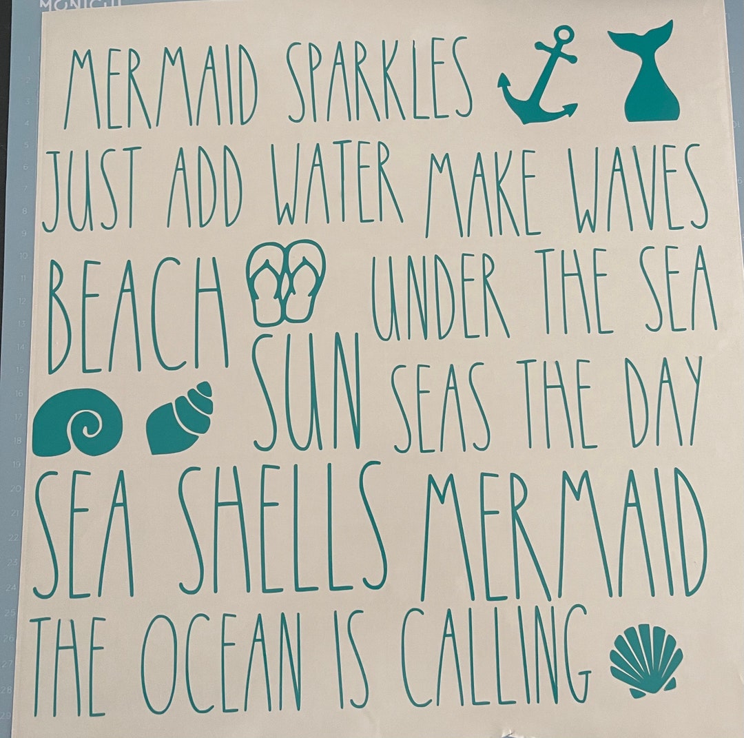 Mermaid/beach Themed Rae Dunn Inspired Decals - Etsy