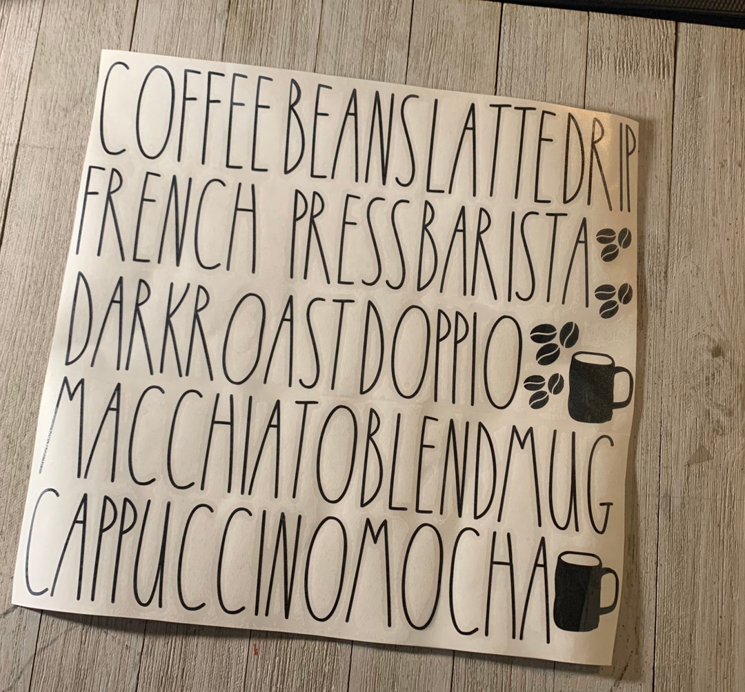Rae Dunn Farmhouse Coffee Bar Decals - Etsy