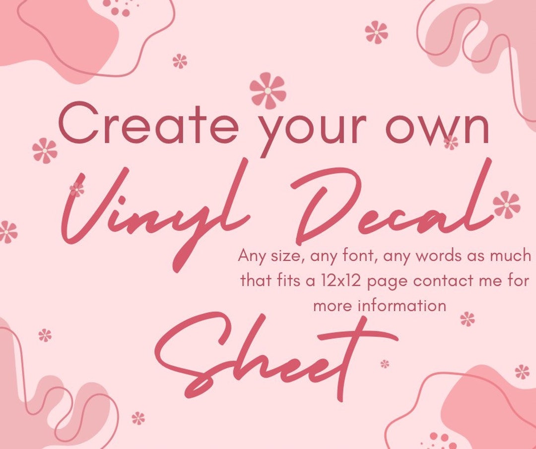 Custom Created Vinyl Decal Sheet - Etsy