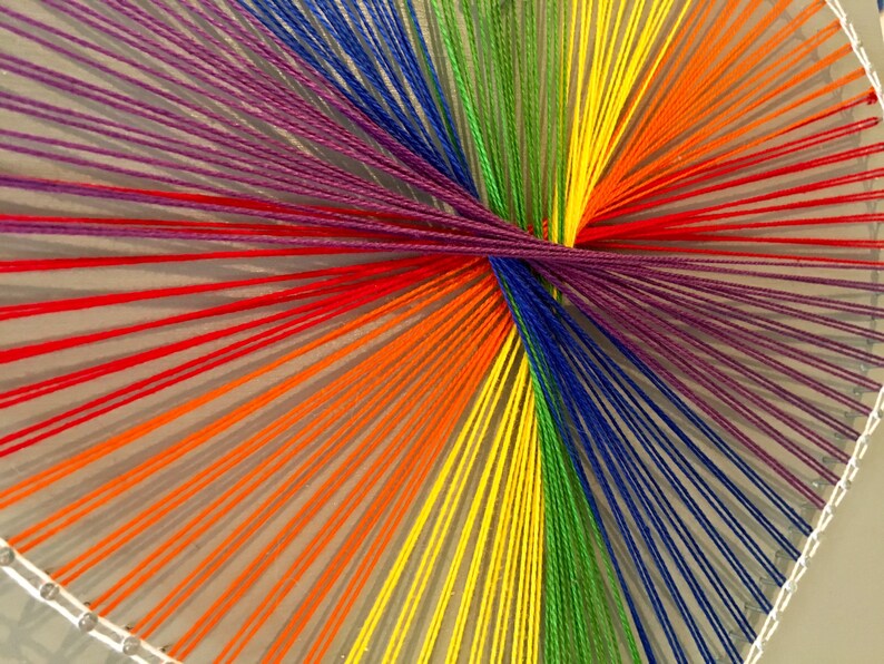 Rainbow Heart String Art | Etsy