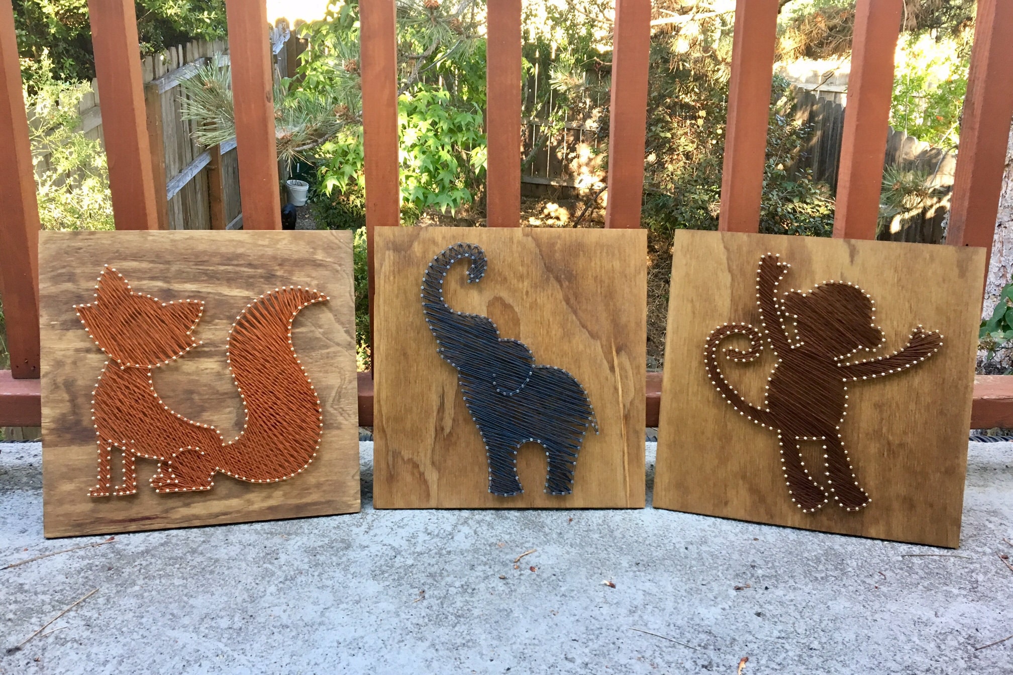 Animal Trio Nursery Set String Art | Etsy