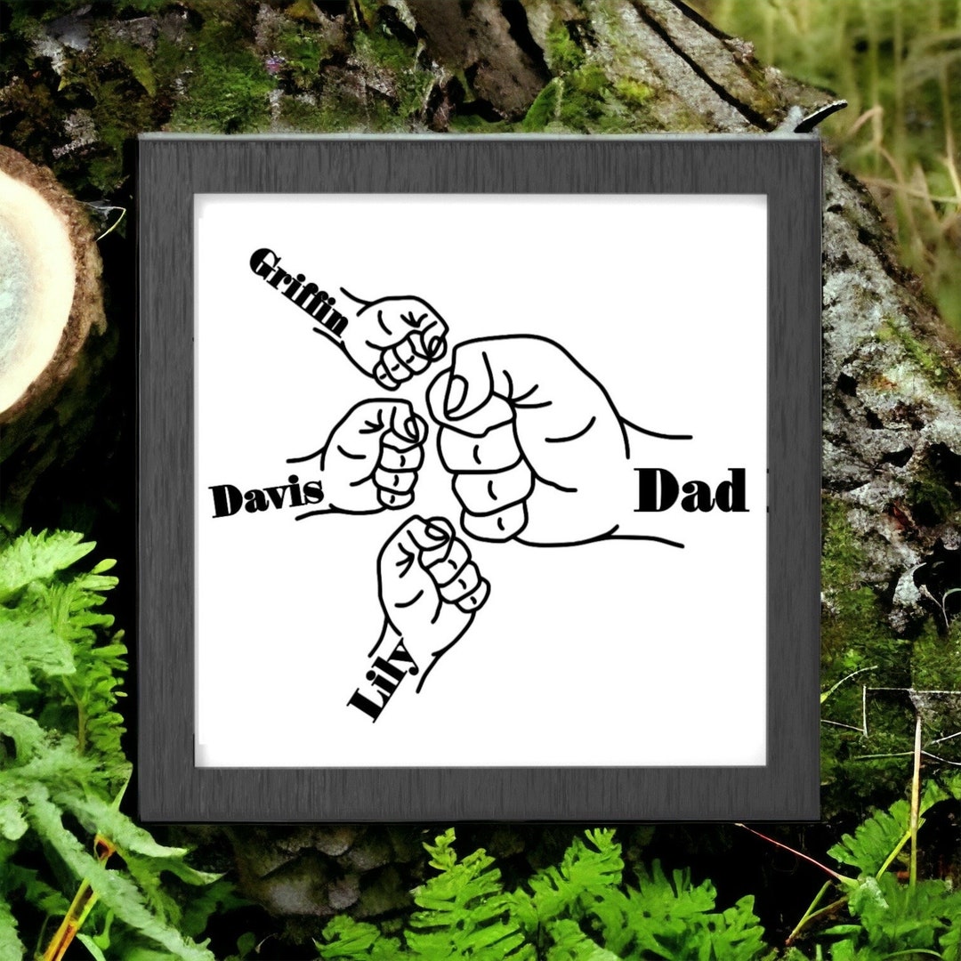 Fist Bump Father’s Day Gift; Dad; Kids; Names; Framed Gift; Gifts for ...