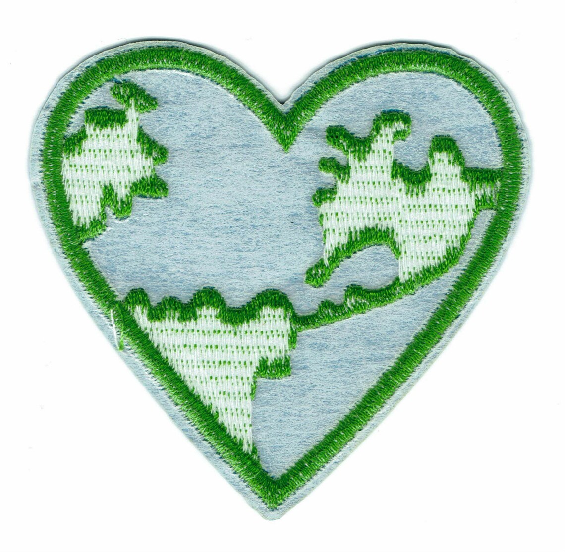 LOVE Mother Earth Heart Shaped Embroidered Patch World - Etsy