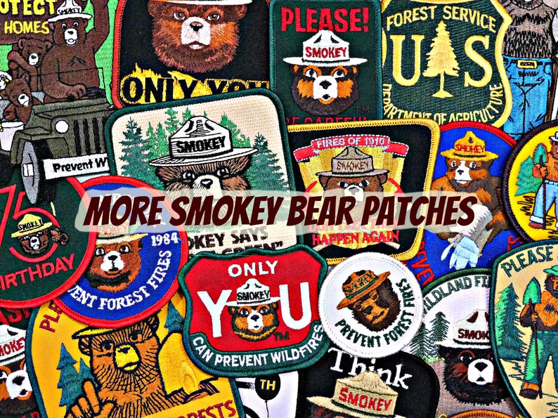 Official Smokey Bear Embroidered Patch - USFS Iron-on Iron-on/sew-on - Etsy