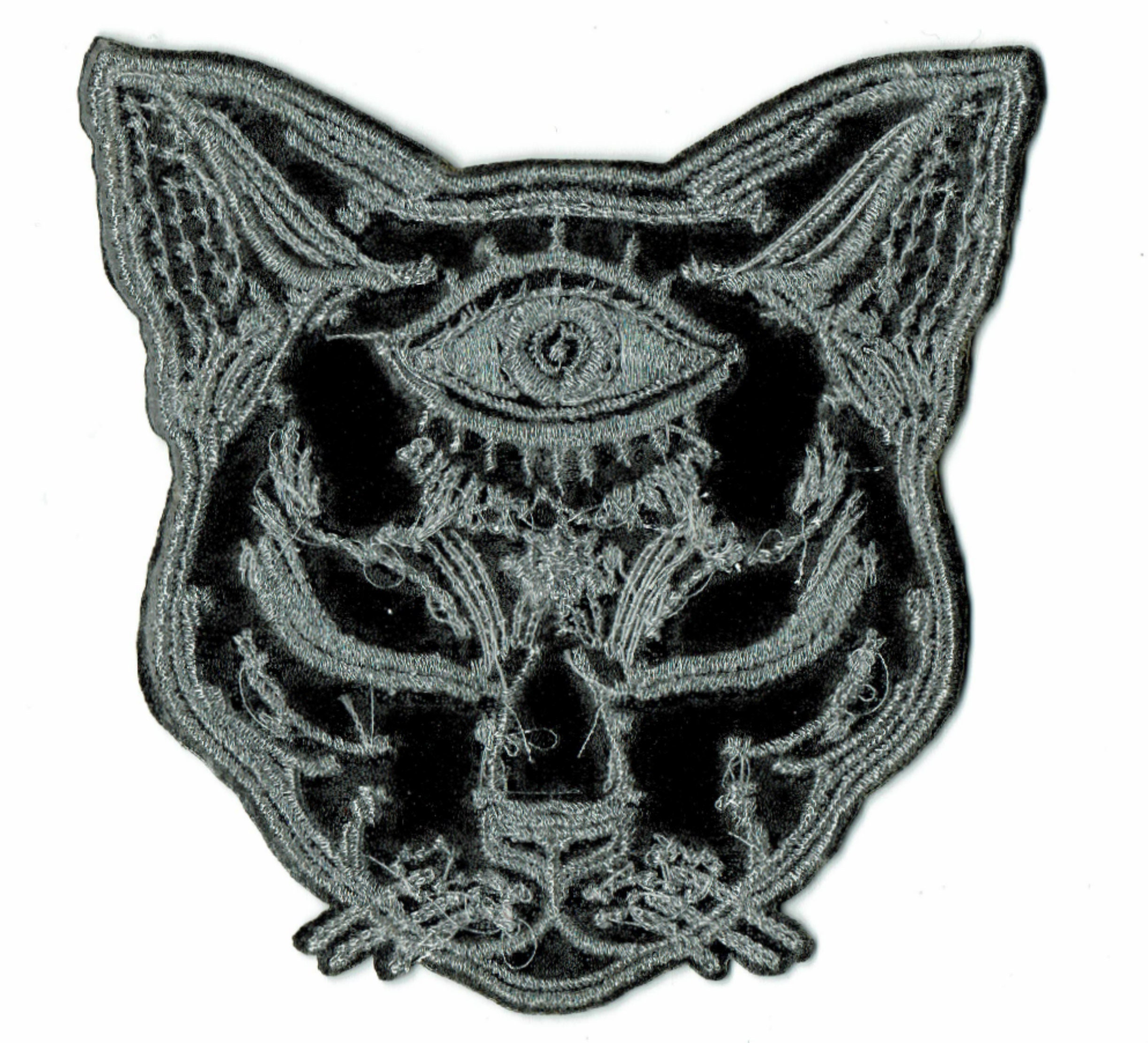 CAT FACE HEAD Iron-on Embroidered Patch Halloween Mystical Eye | Etsy