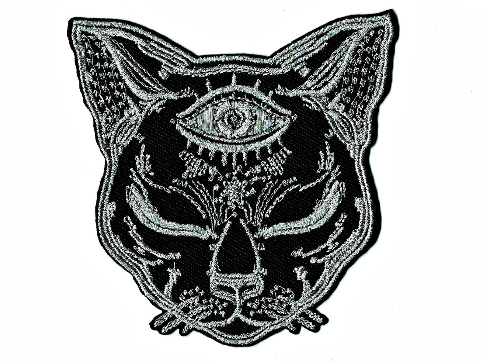 CAT FACE HEAD Iron-on Embroidered Patch Halloween Mystical Eye - Etsy