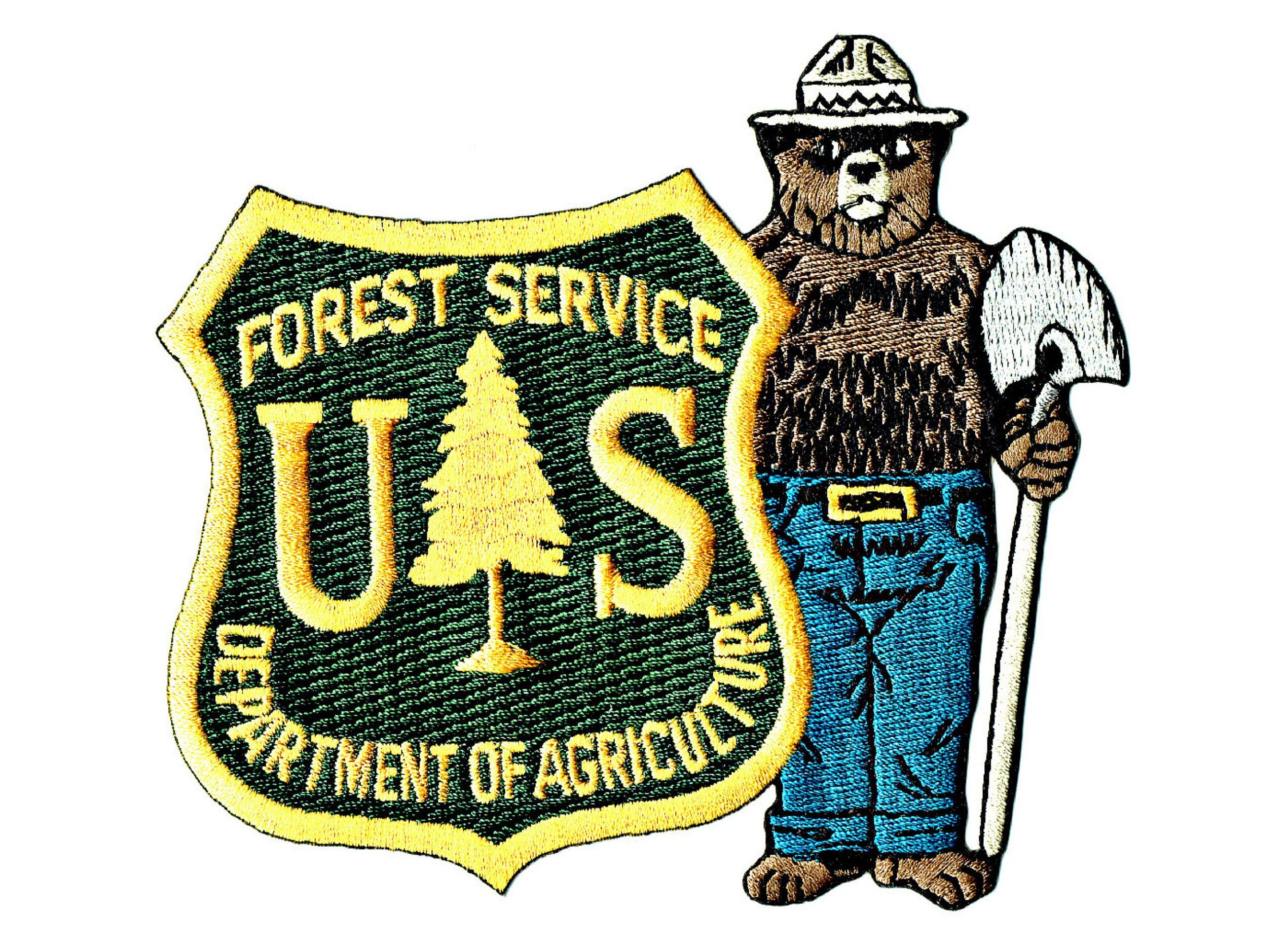 SMOKEY BEAR & US Forest Service Shield Iron-on Embroidered - Etsy