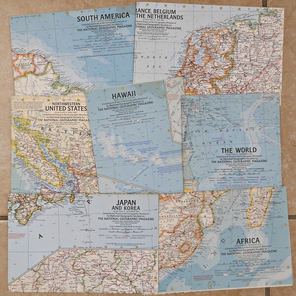 Vintage Usa Map - Etsy
