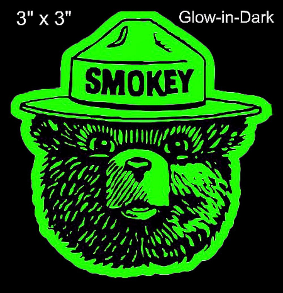 Official Smokey Bear Glow-in-the-dark Sticker: 3-inch Vinyl Party Decal ...