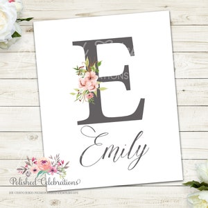 Boho Custom Initial Name Art / Printable Nursery Décor / Blush Pink ...