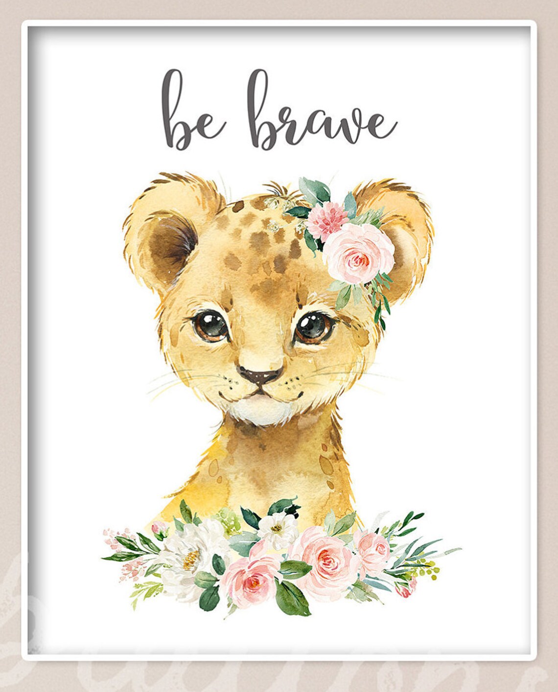 Blush Safari Animal Nursery Art / Set of 6 Safari Nursery - Etsy