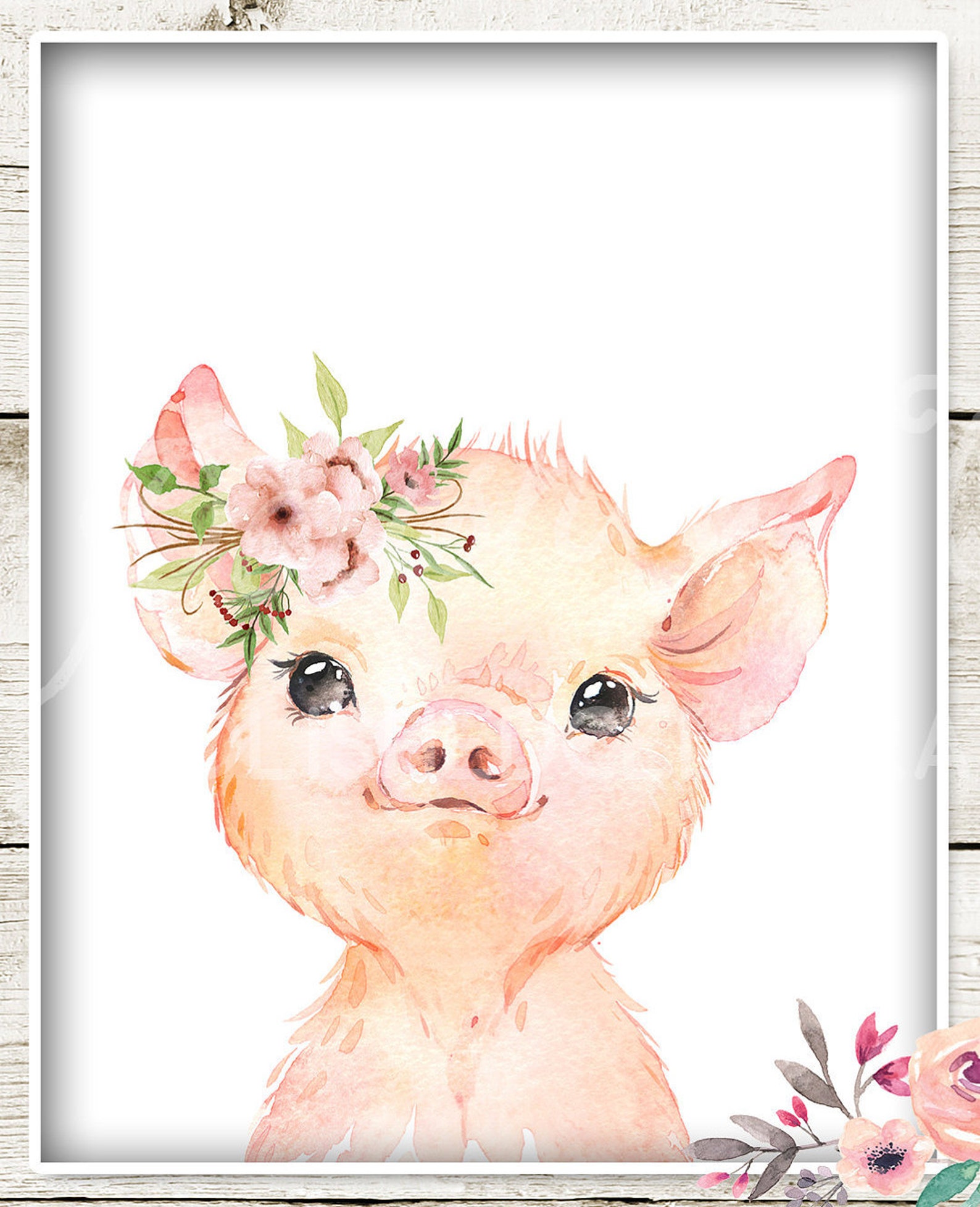 Boho Blush Farm Animals / Printable Nursery Art / Baby Girl Nursery ...