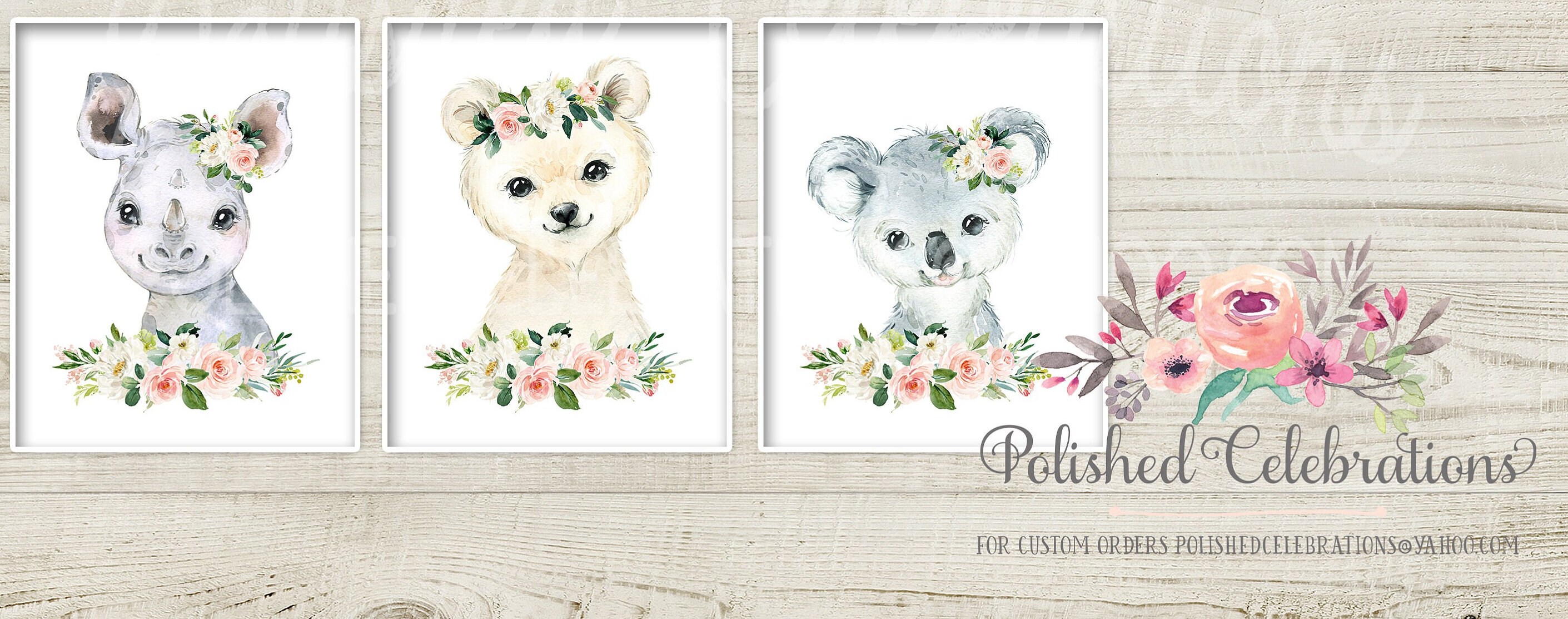 Blush Safari Animal Nursery Art / Printable Set of Safari | Etsy