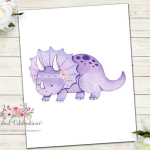 Boho Flower Dinosaur Nursery Art / Printable Nursery Set / Dino Nursery ...