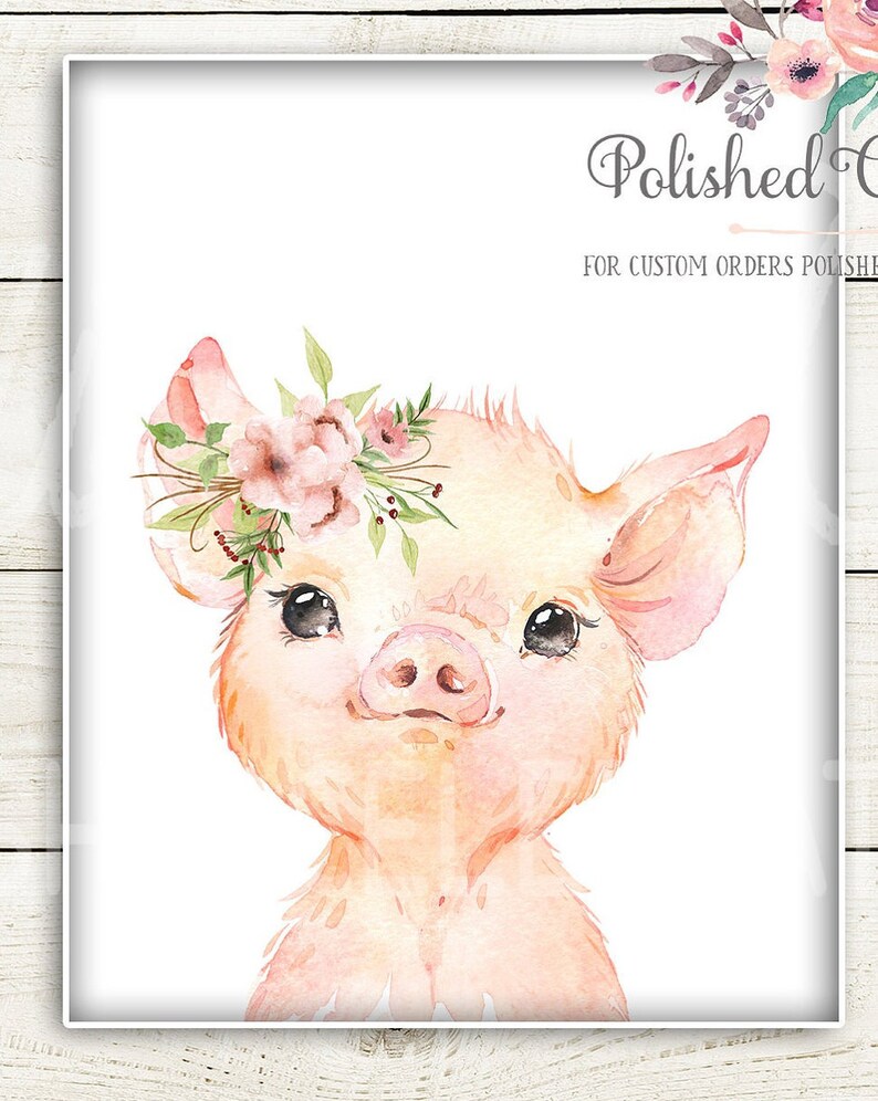 Boho Blush Farm Animals / Printable Nursery Art / Baby Girl Nursery ...