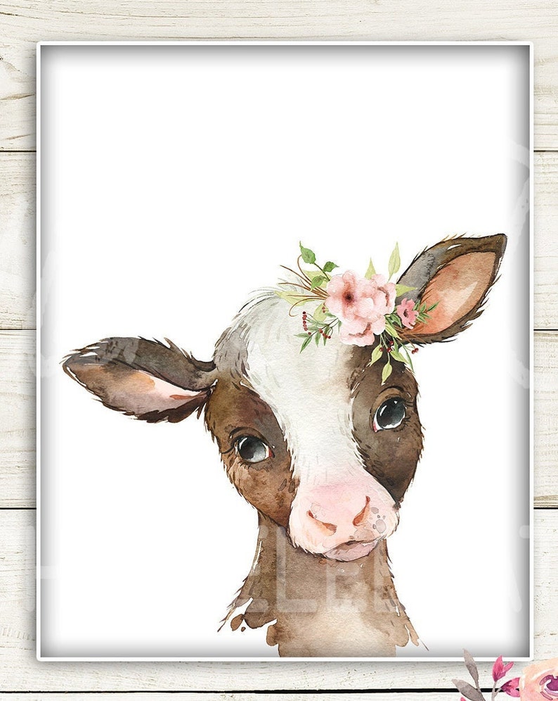 Boho Blush Farm Animals / Printable Nursery Art / Baby Girl Nursery ...