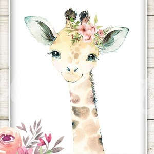 Blush Safari Animal Nursery Art / Set of 4 Safari Nursery Prints / Zoo ...