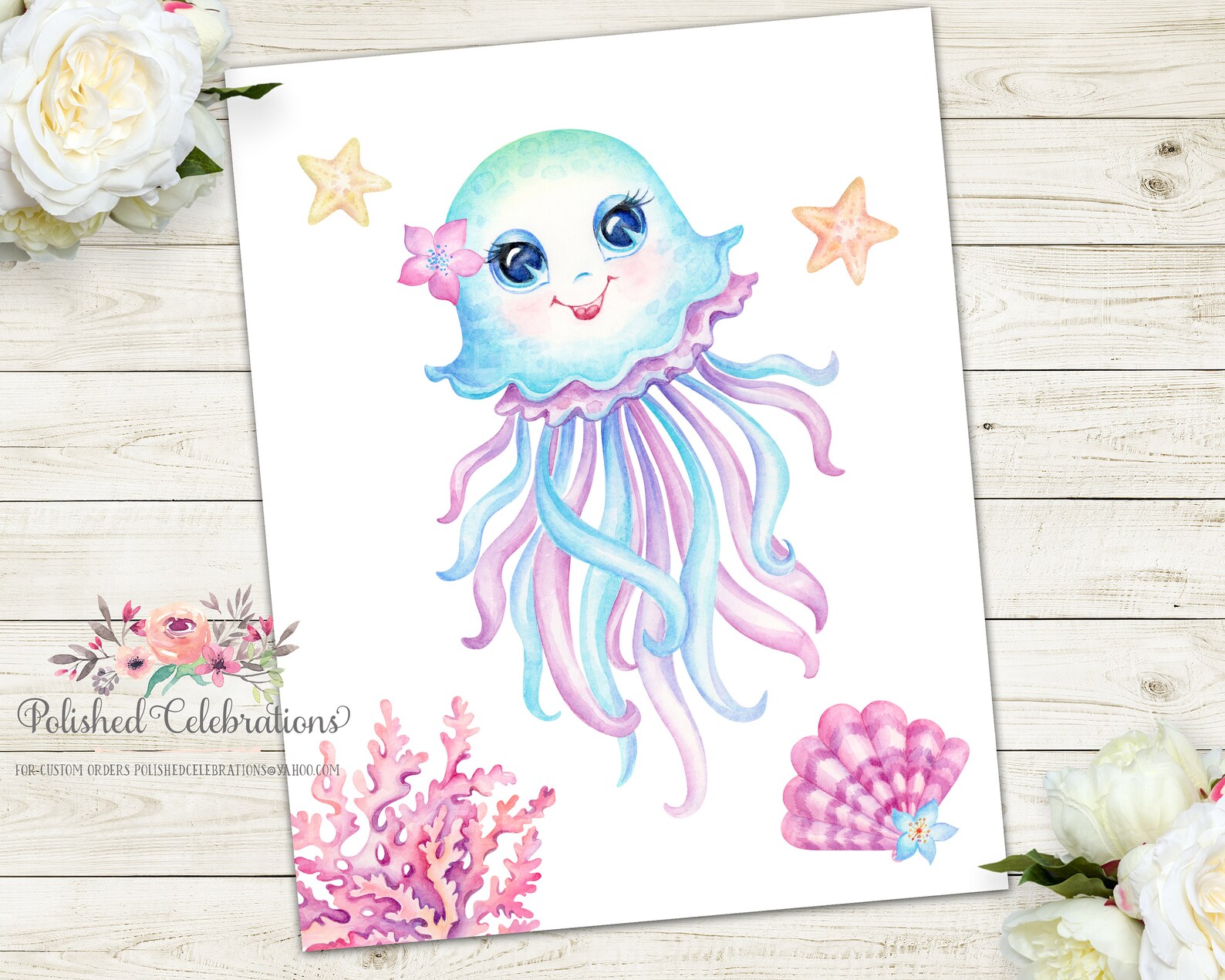 Mermaid Ocean Nursery Art / Printable Wall Decor / Sea Animals - Etsy