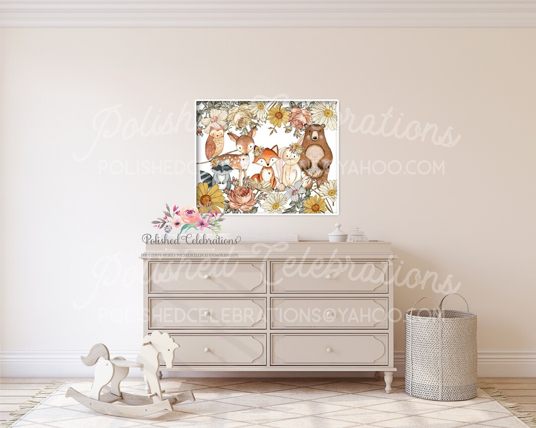 Boho Woodland Animal Friends / Printable Nursery Wall Art / Vintage ...