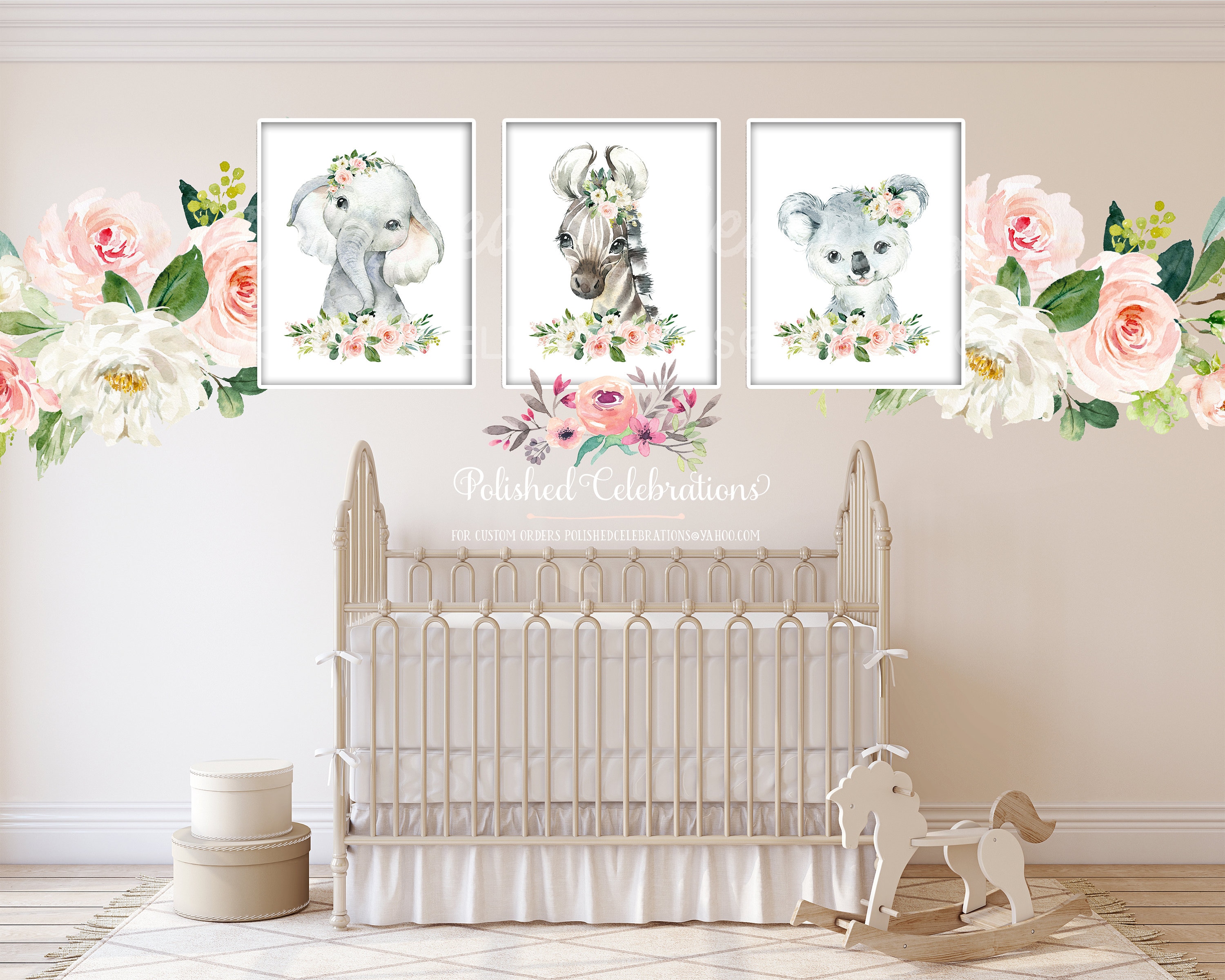 Blush Safari Animal Nursery Art / Printable Set of 11 Safari | Etsy