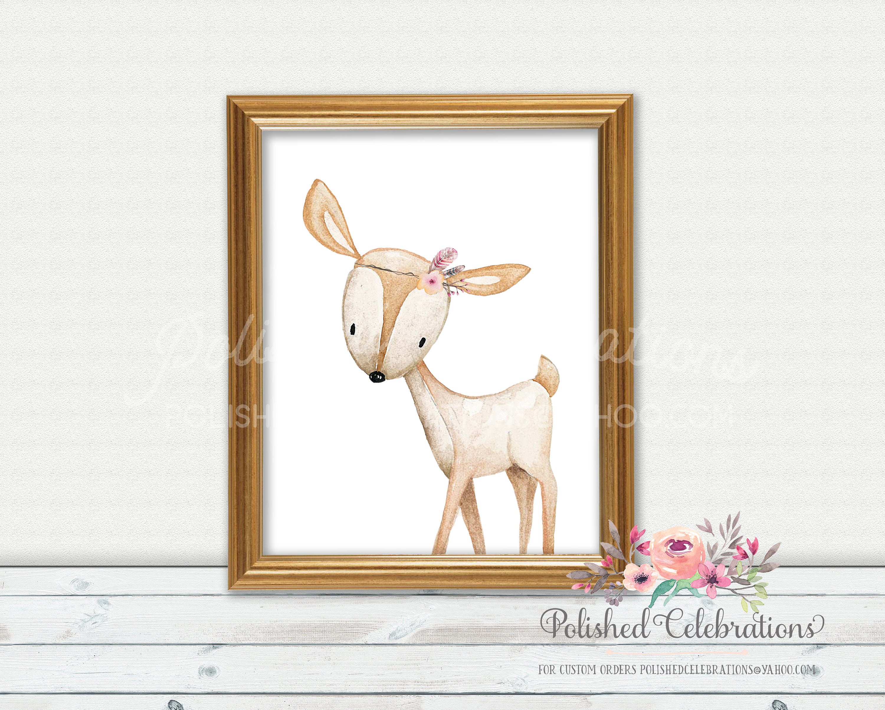Boho Woodland Animal Nursery Art / Printable Wall Decor / Baby - Etsy