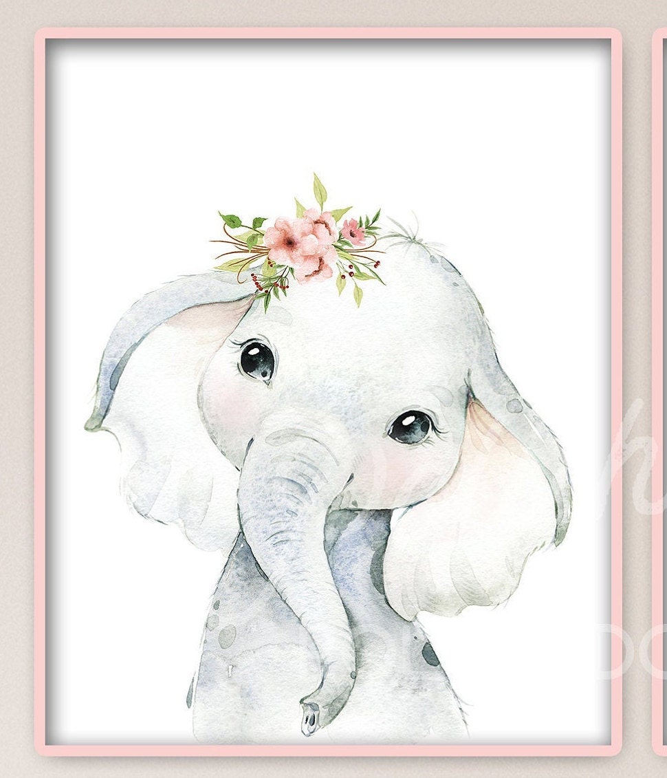 Blush Safari Animal Nursery Art / Set of 6 Safari Nursery | Etsy