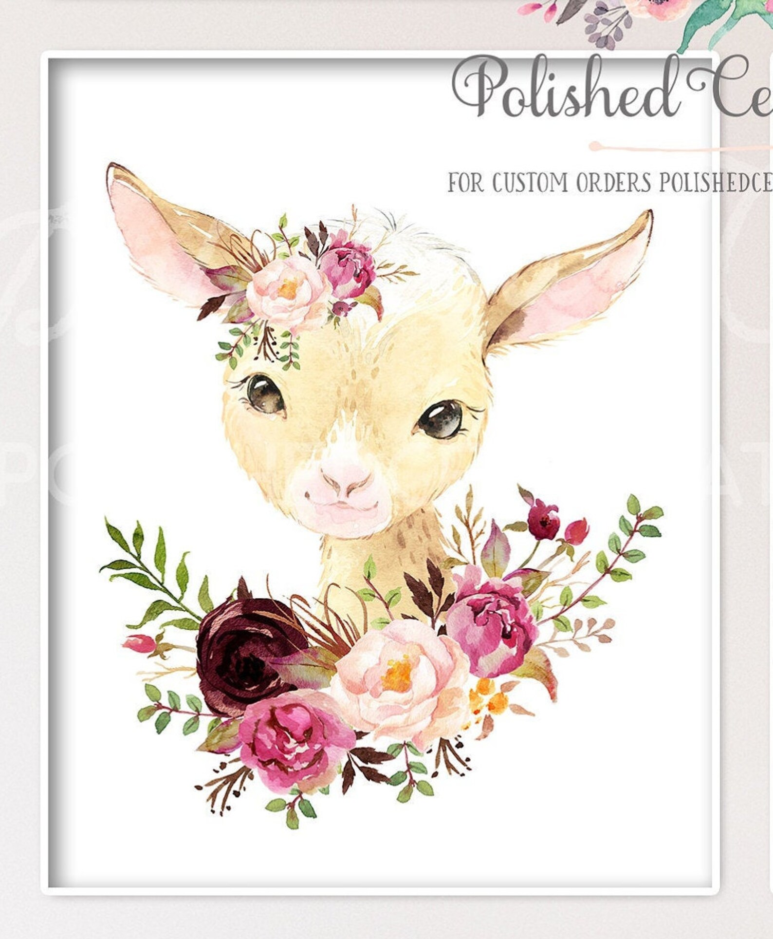 Boho Blush Maroon Farm Animal Set / Printable Nursery Art / - Etsy